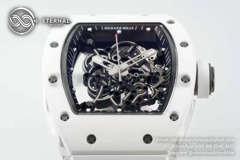RICHARD MILLE - SUPER CLONE RM055 Bubba Watson White Cer/RU Skeleton ...