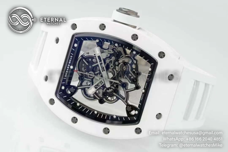 RICHARD MILLE - SUPER CLONE RM055 Bubba Watson White Cer/RU Skeleton ...