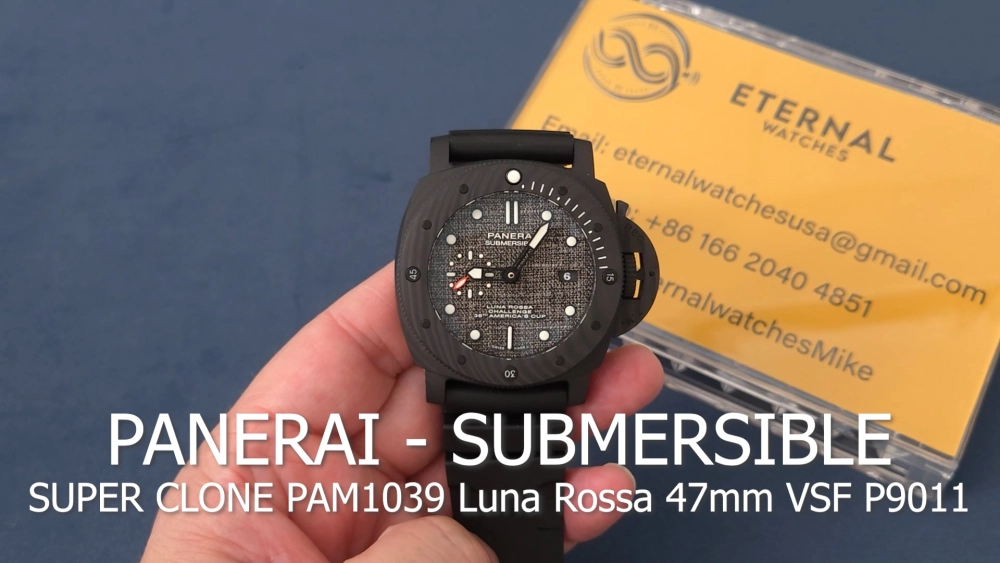 PANERAI - SUPER CLONE PAM1039 Submersible Luna Rossa GMT 47mm Carbon/RU ...