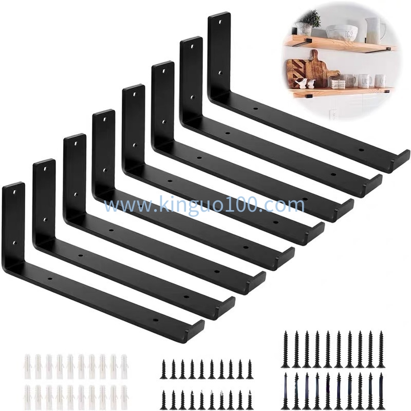 Wrought iron wall shelving layer plate support L-shaped bracket