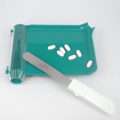 Plastic Counting Tray w/ Stainless Steel Pharmacy Spatula