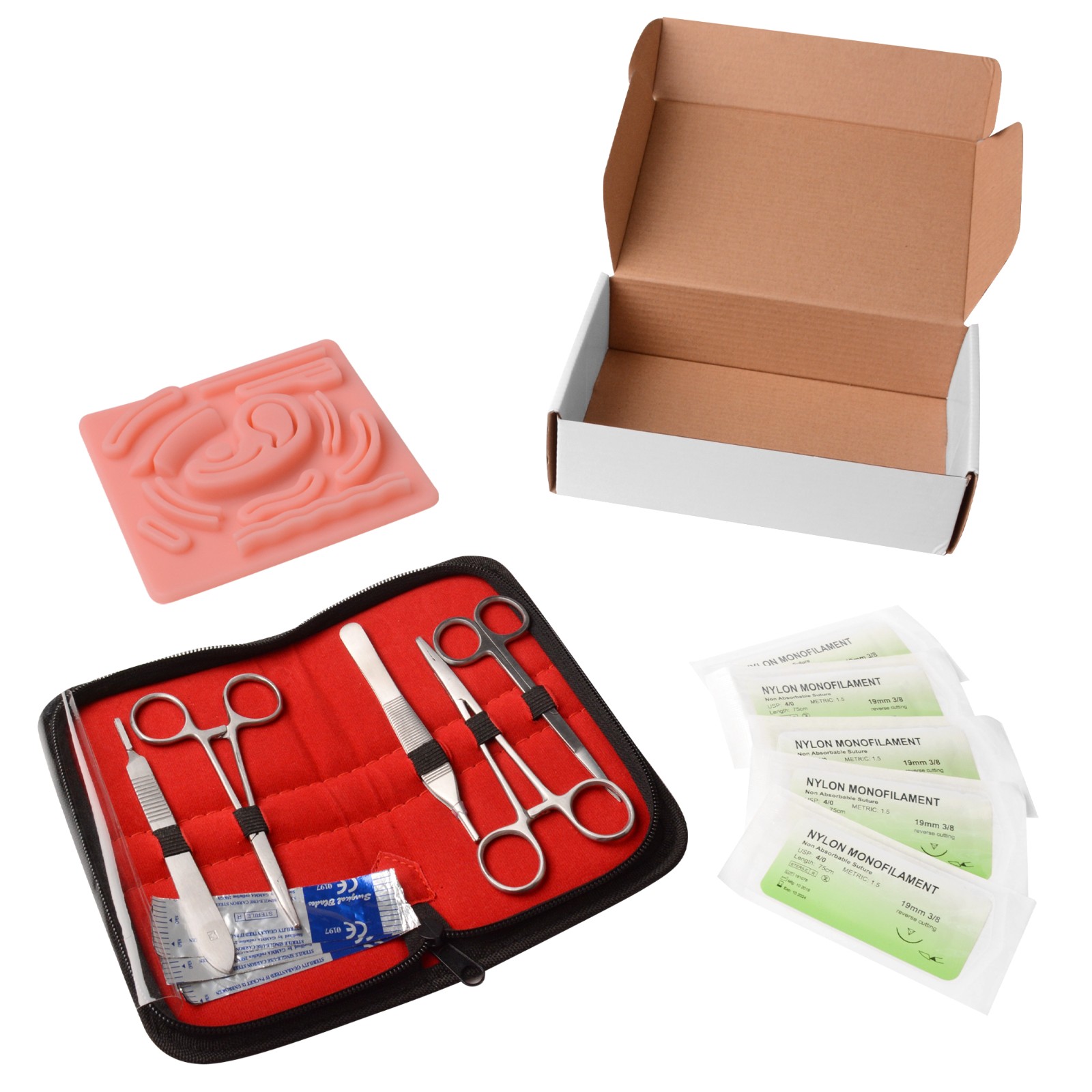 Suture Practice Kit With Silicone Laparoscopic Suture Simulation Pad ...