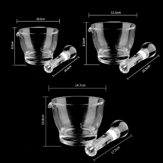 Custom Glass Mortar and Pestle Set Pharmacy Medicine Mixer and Grinder ...