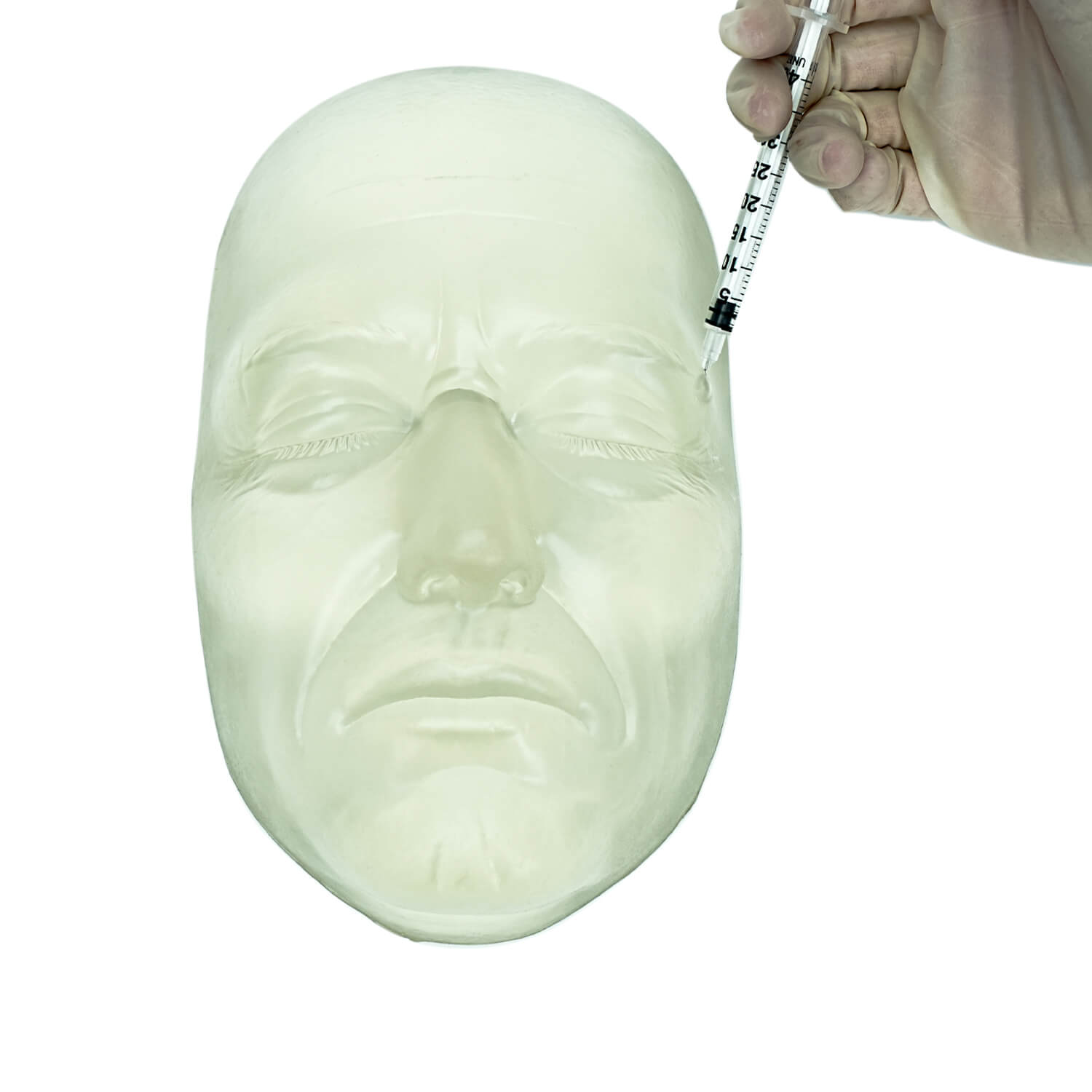 Transparent Mannequin Face for Facial Injection and Thread Lifting Training