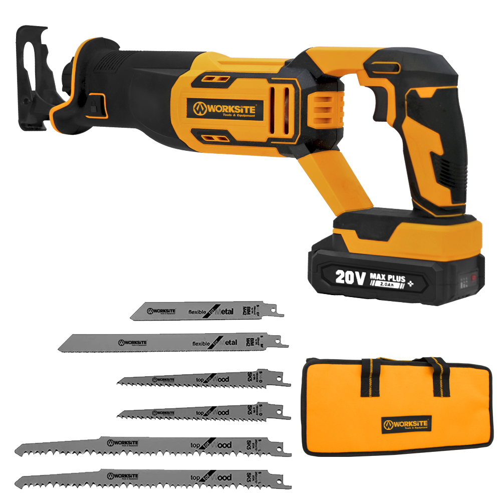WORKSITE Cordless Reciprocating Saw 20V Compact Battery Power Saws
