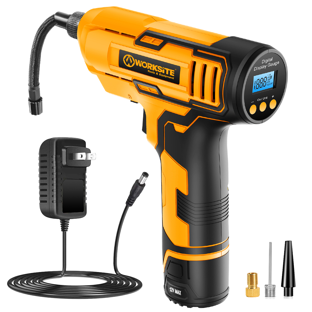 WORKSITE 12V Cordless Inflator Air Compressor Car Bike Tire Air Pump