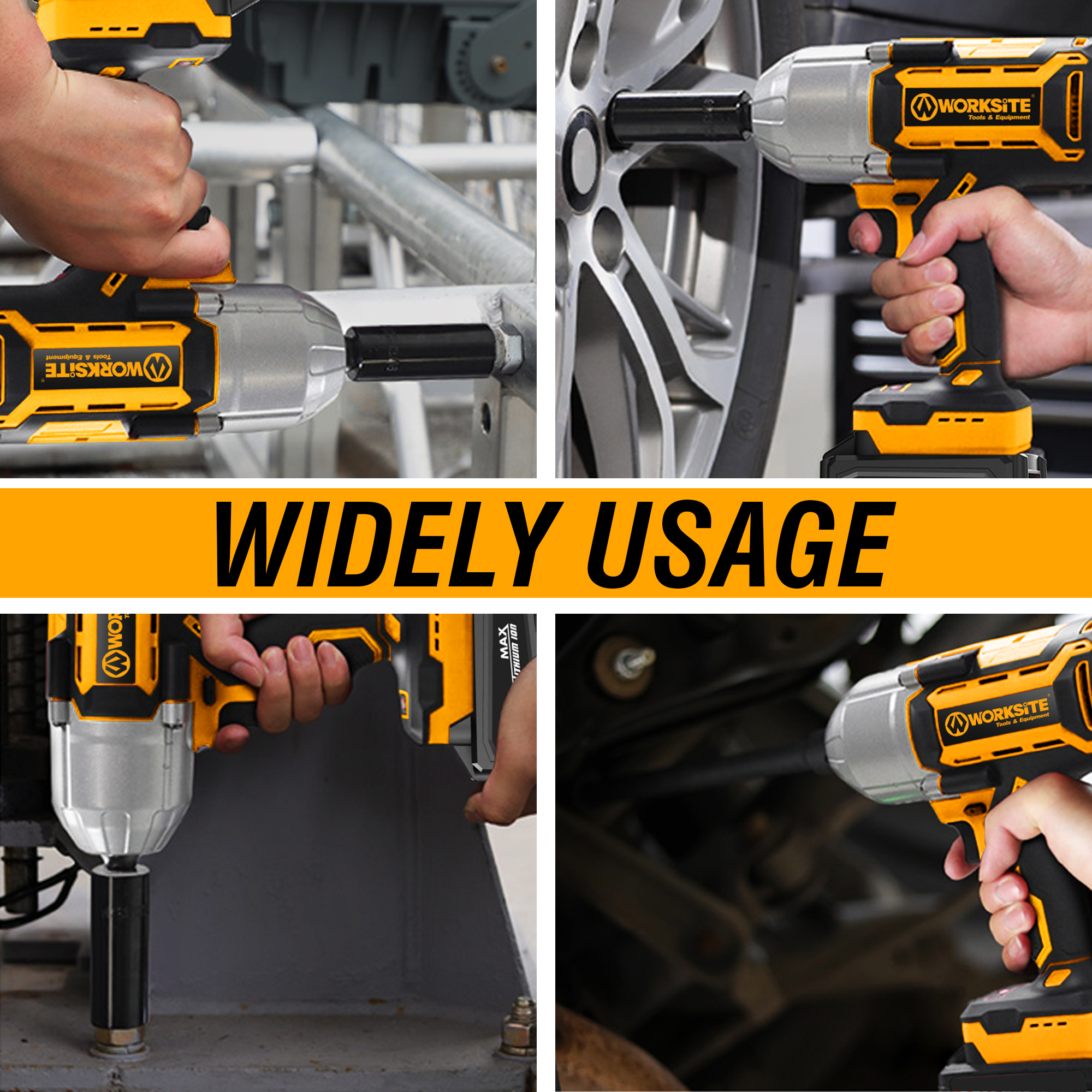 WORKSITE 20V Brushless Cordless Impact Wrench 1/2" High Torque 1000Nm