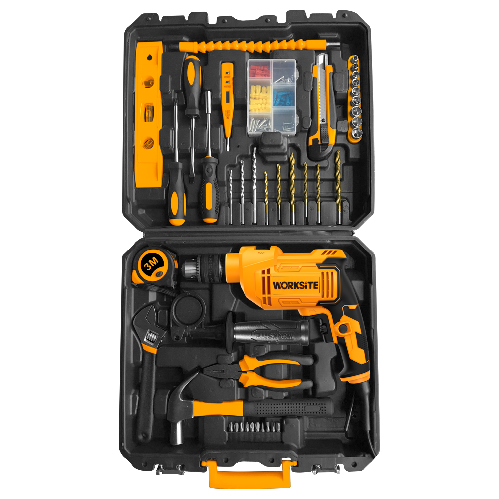 WORKSITE Electric Impact Drill Kit 13mm Corded 710W Impact Drills Set