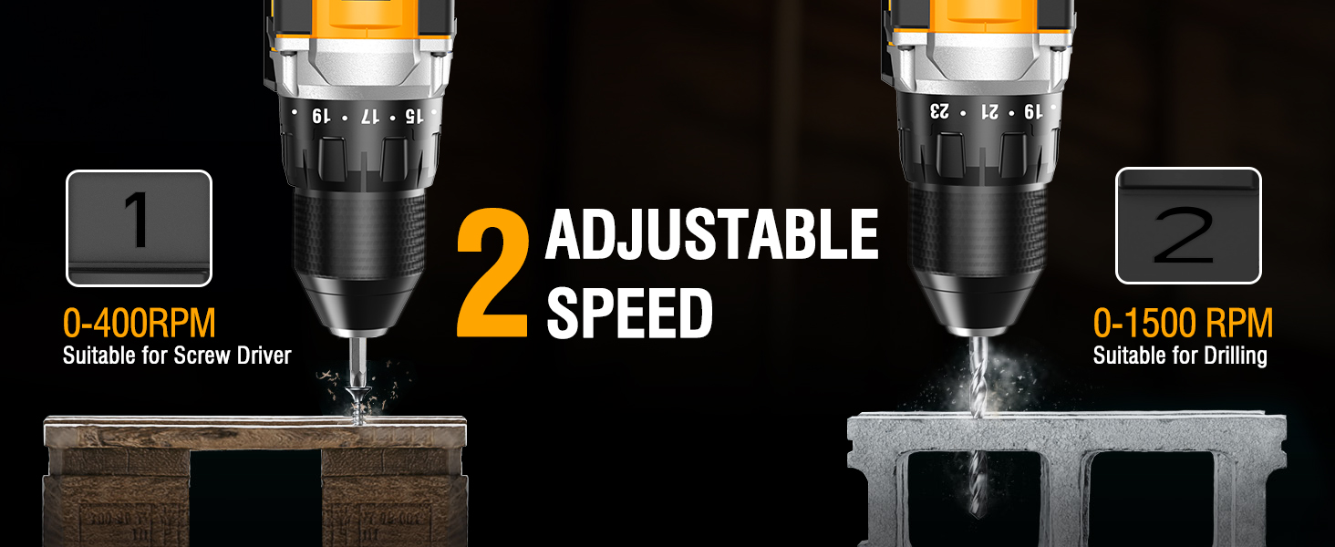 WORKSITE 1/2" Brushless Cordless Drill 20V Compact Electric Drills