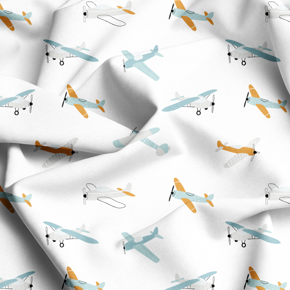 Seamless Helicopter Pattern Fabric - Vintage Style for Apparel & Home Decor