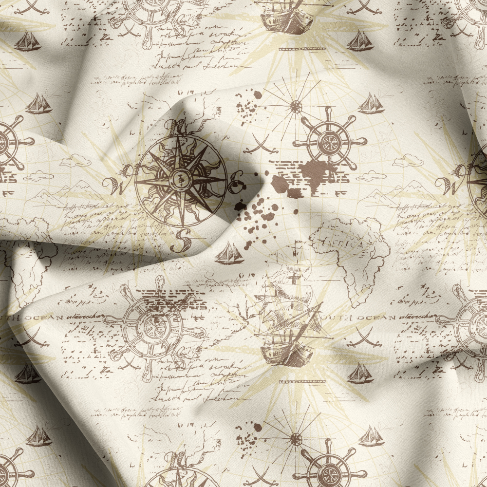 Vintage Sea Map Fabrics | Custom Patterns | Prinstitch