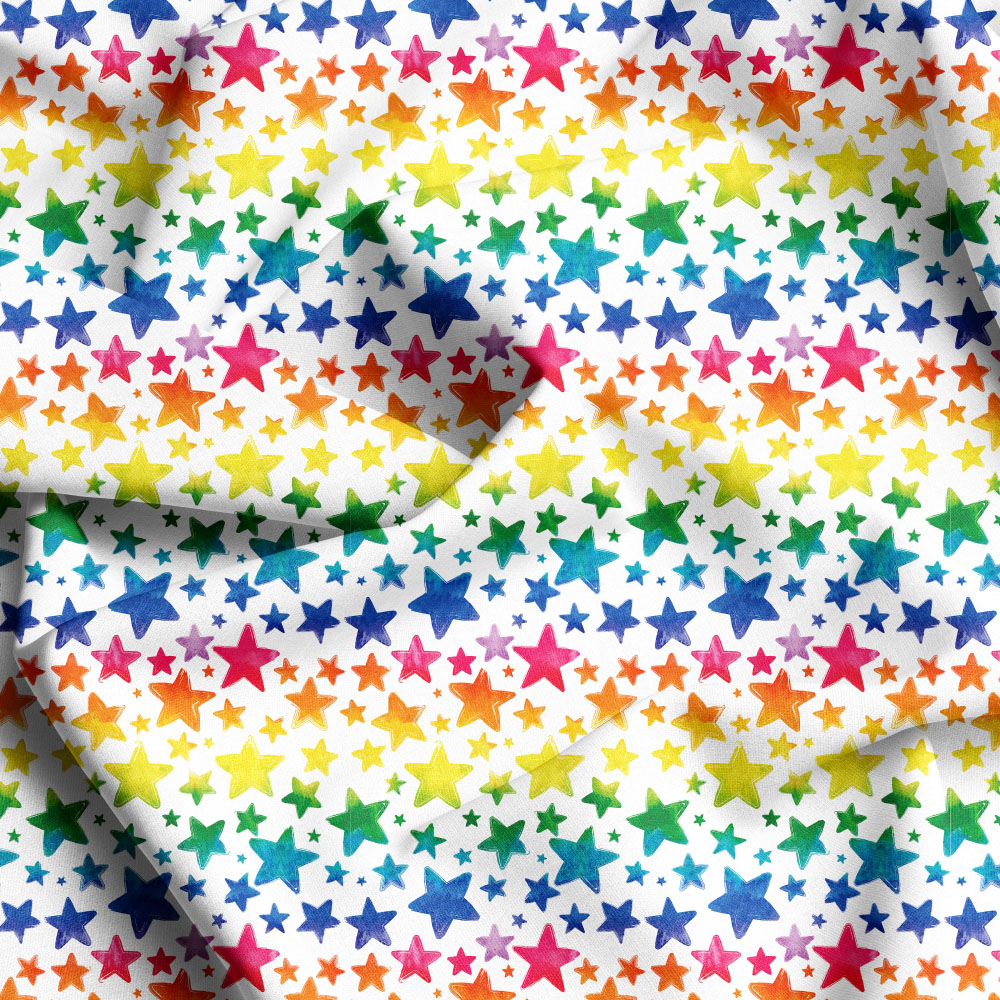 Colorful Charming Stars Print Fabric – Prinstitch