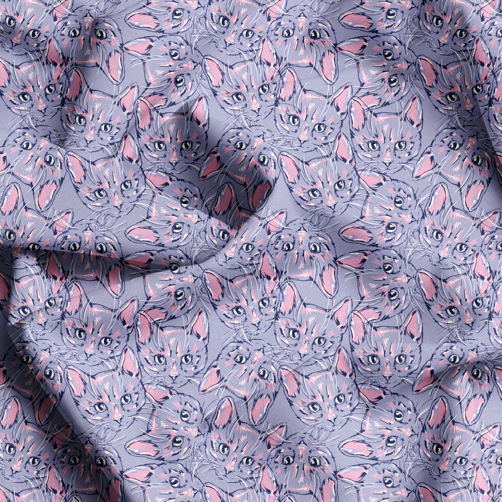 Cartoon Cat Prints | Custom Fabric Creations | Personalized at Prinstitch