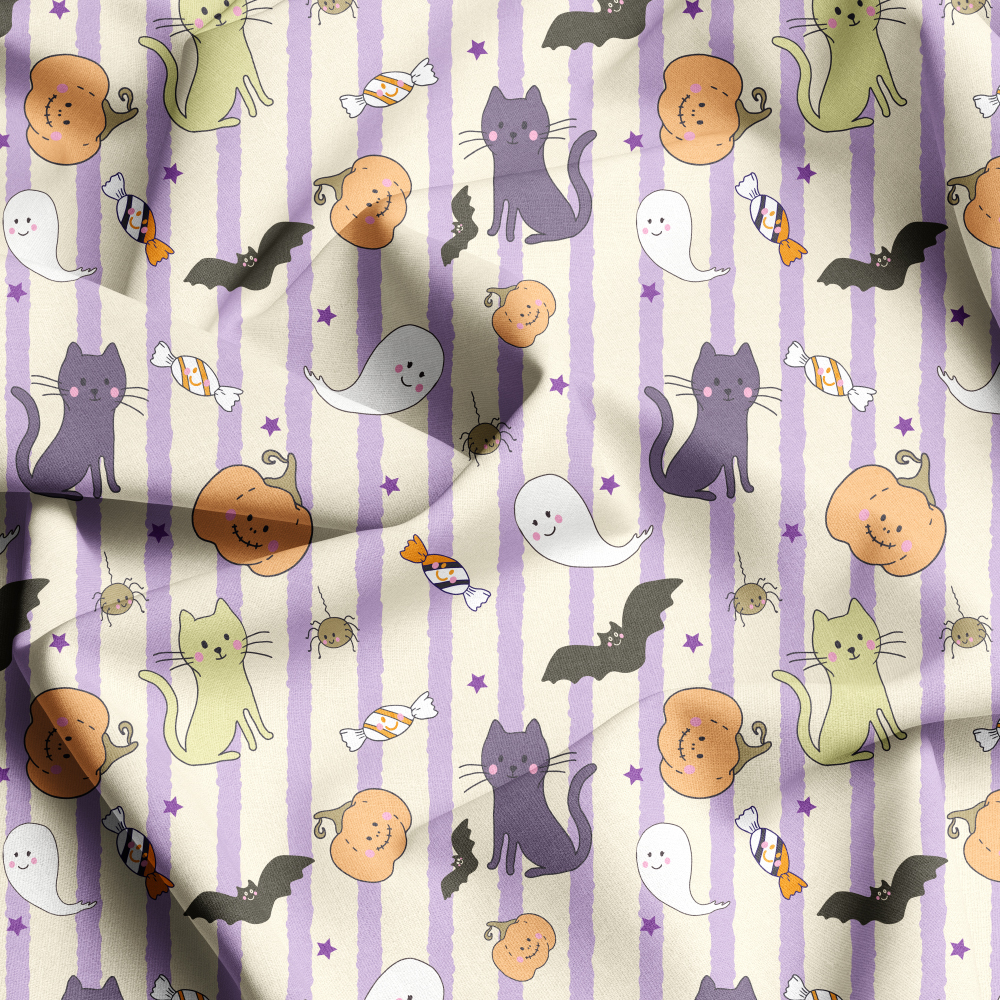 Custom Halloween Cat Print Fabric | Prinstitch - Fabric Factory