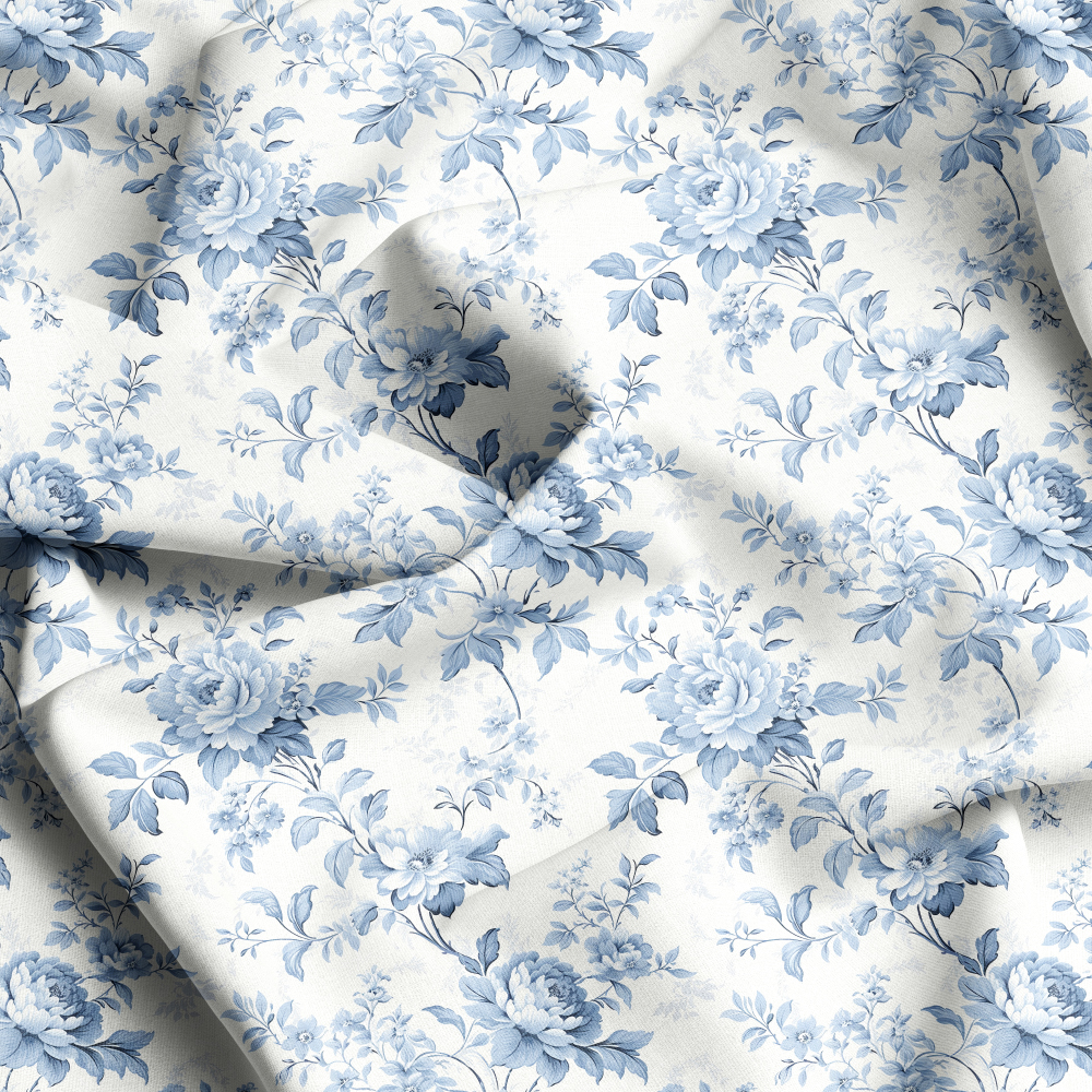 Custom Blue Floral Textile | Premium Fabric Solutions