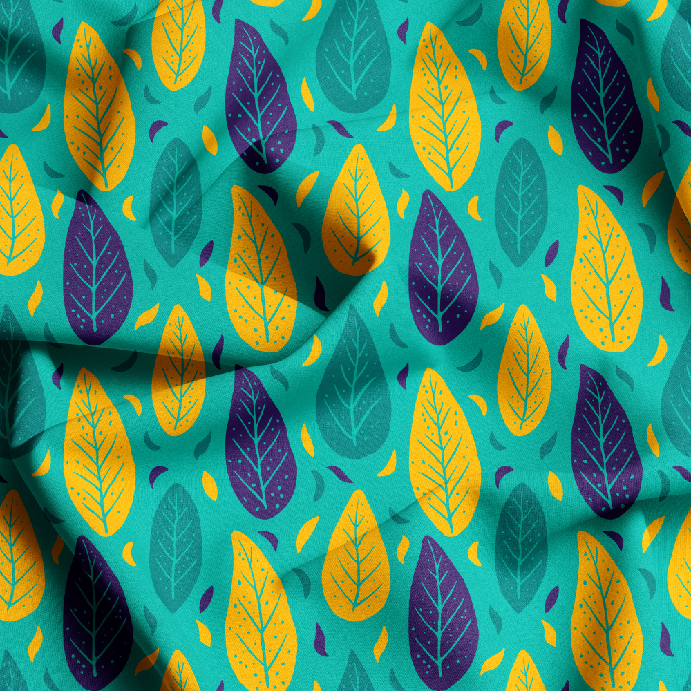 Green Leaves Pattern Fabric | Custom Print Fabrics