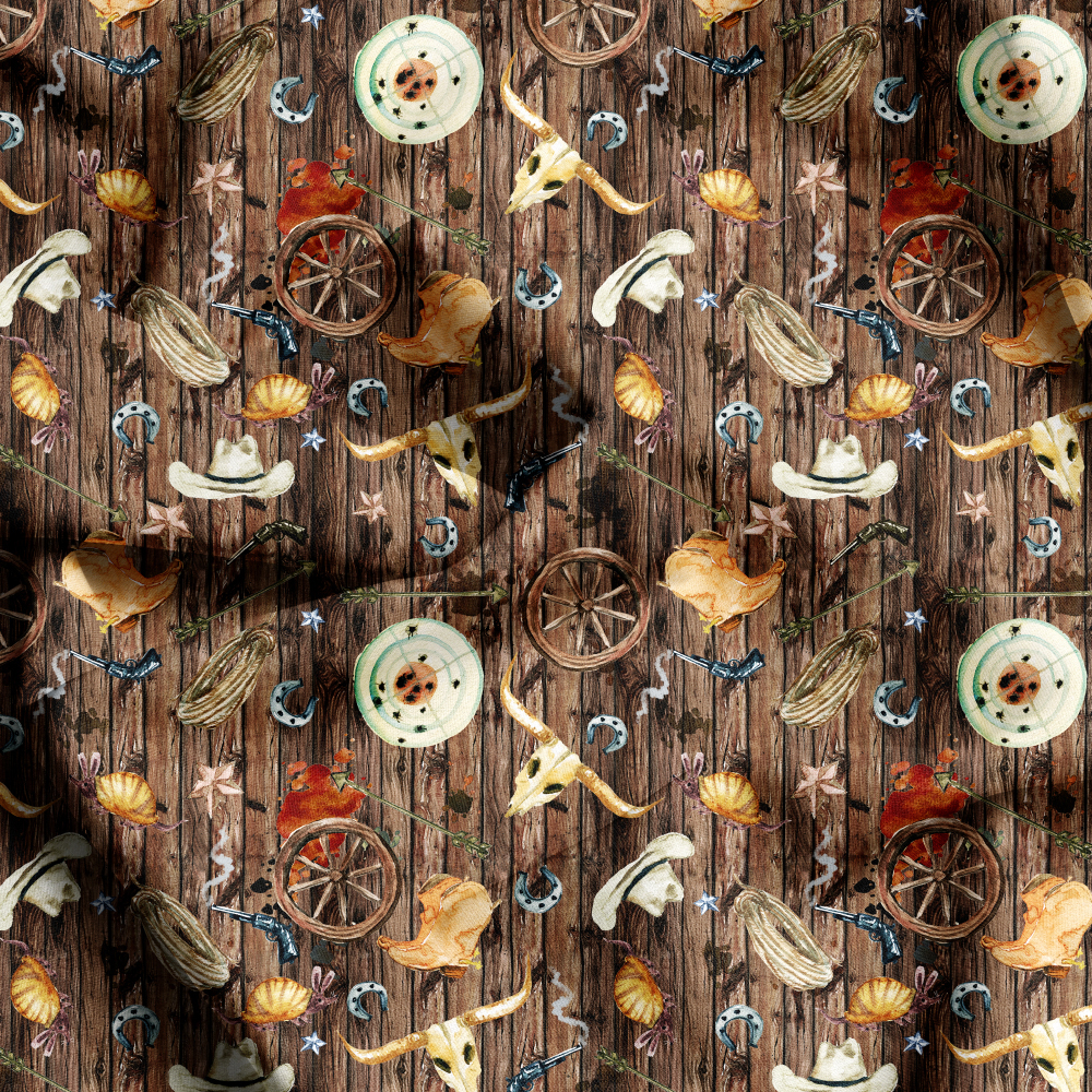Unique Cartoon Western Cowboy Fabric - Seamless Patterns for Custom ...