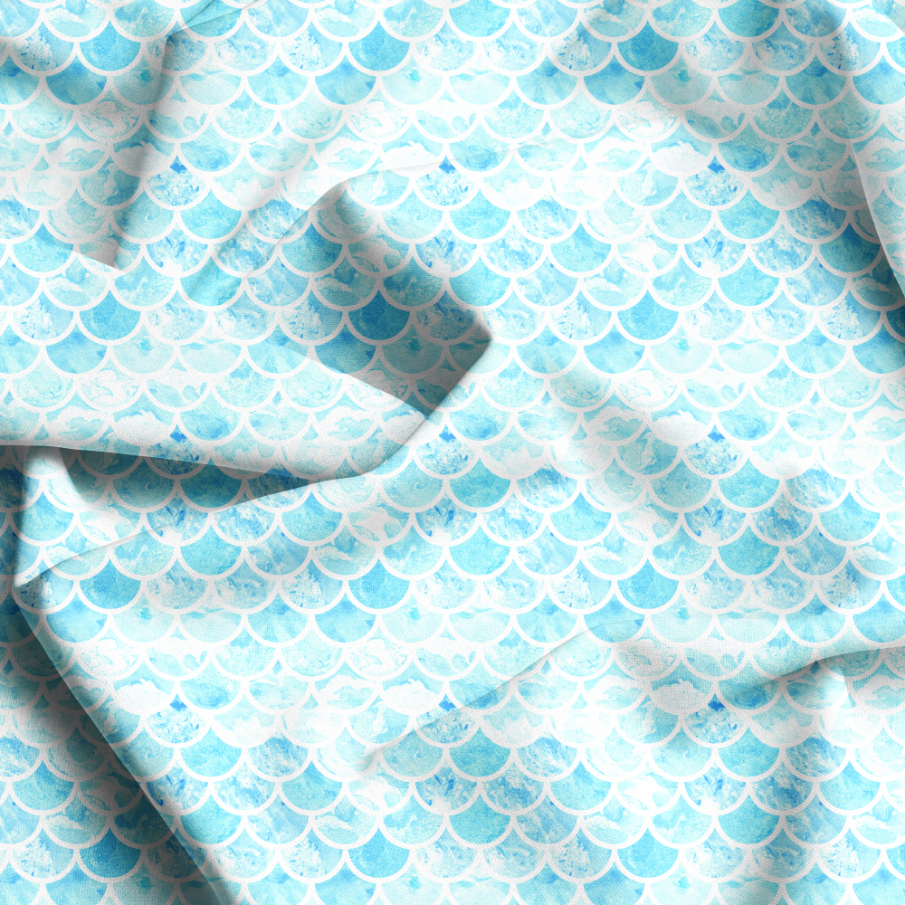 Gradient Mermaid Scales Fabric | Custom Print