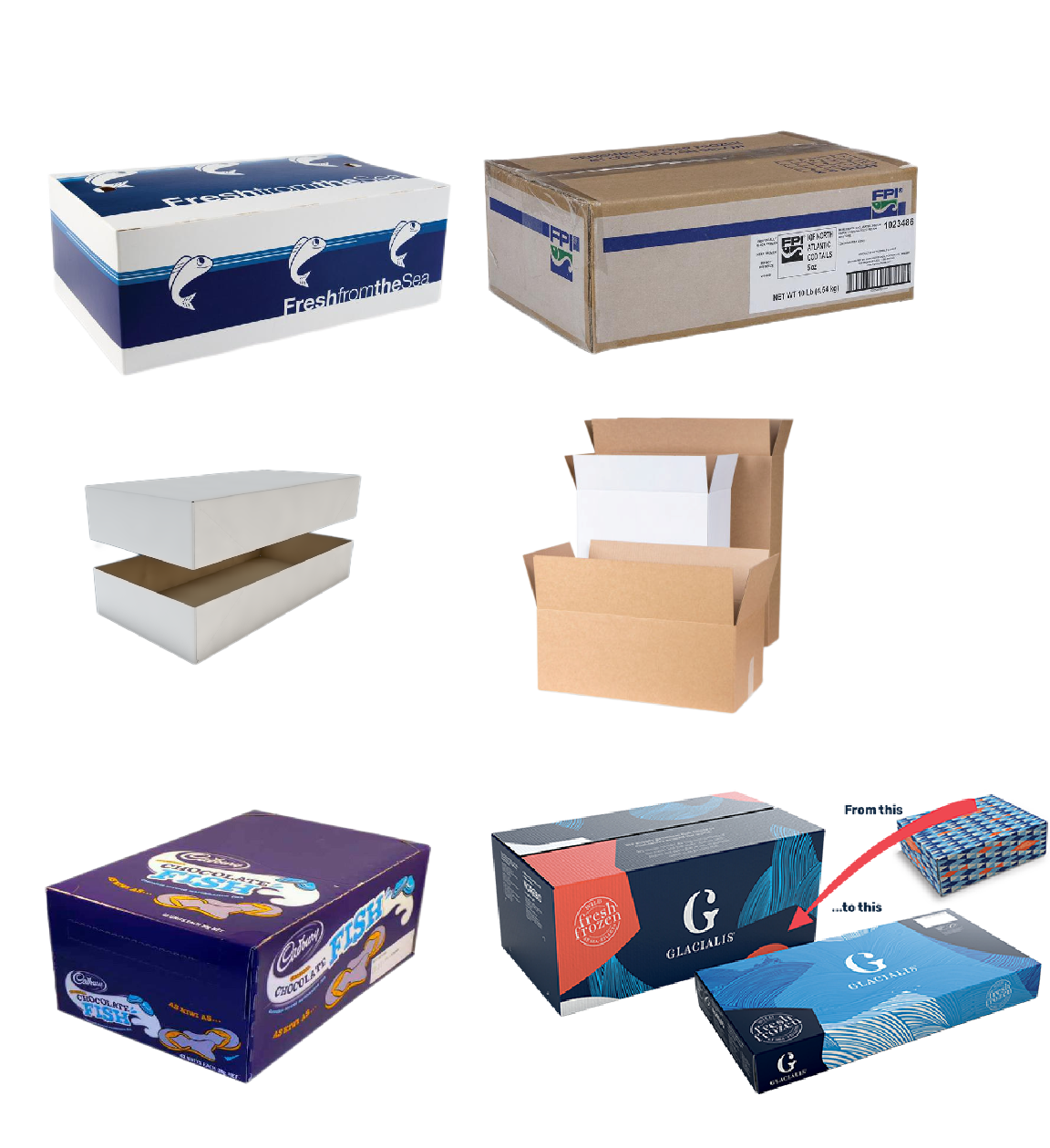 Waterproof cardboard box for seafood