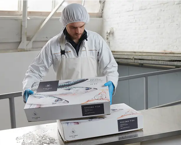 White Frozen Fish Cardboard Box