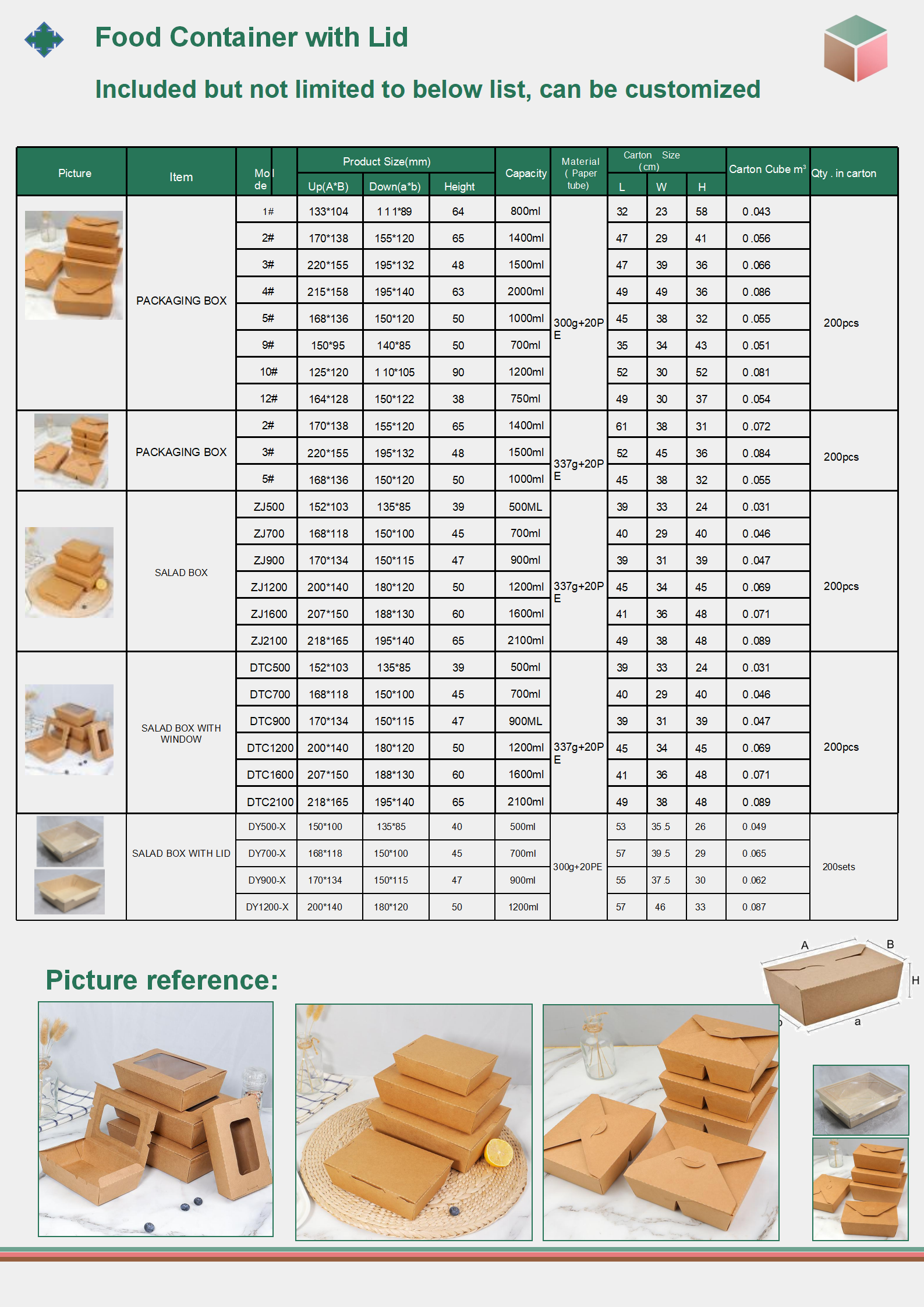 Paper Kraft Food Boats Tray Packaging