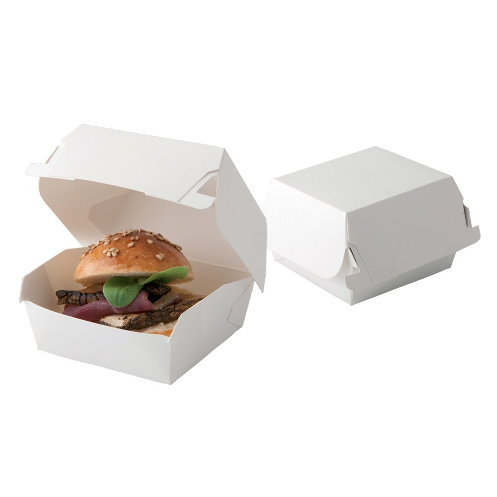 White custom printed paper burger box