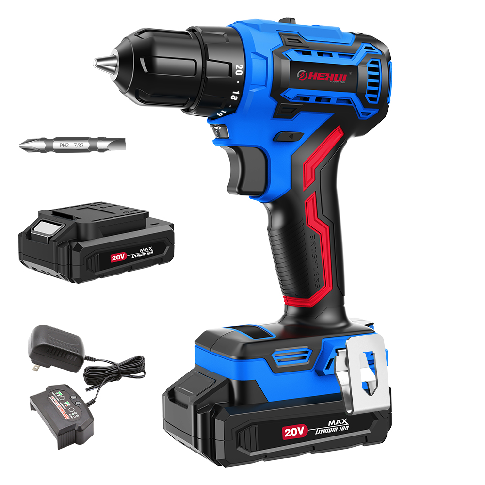 HEHUI 20V Brushless Cordless Drill 3/8" Compact Lightweight Drills
