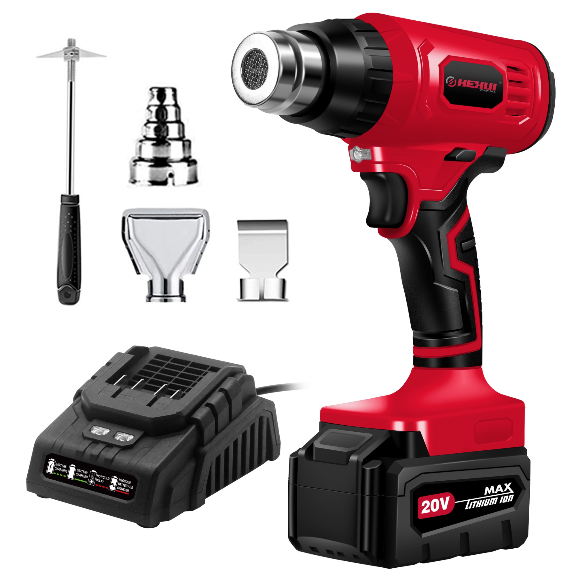 HEHUI 20V Cordless Heat Gun Soldering Welding Sealing Hot Air Heat Gun