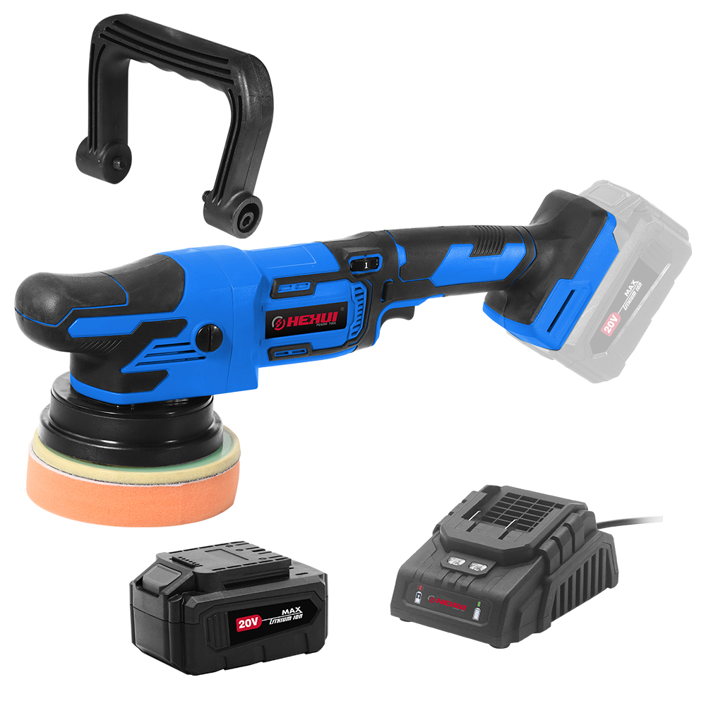 HEHUI 20V Cordless Polisher Dual Action 5" Power Polishers Buffer
