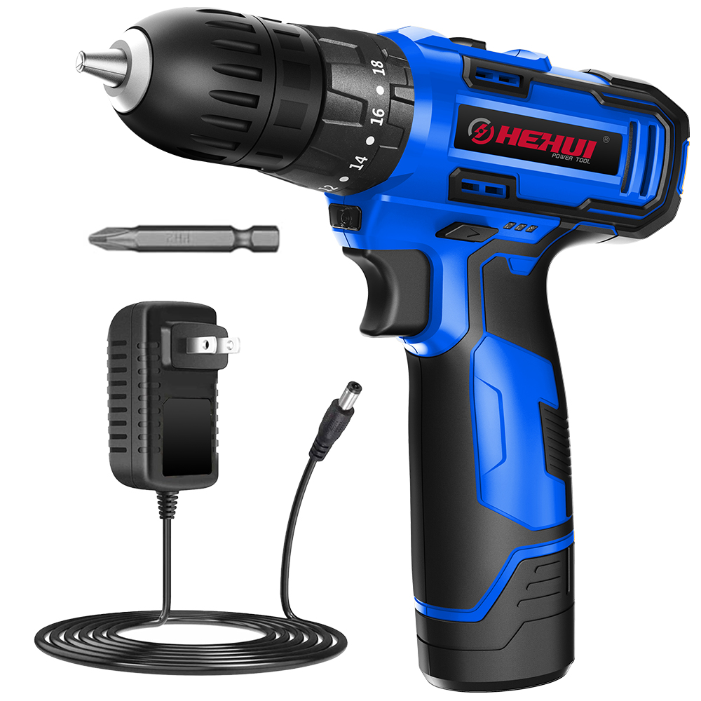 HEHUI 8V Cordless Drill 3/8" Compact Small Battery Power Drills