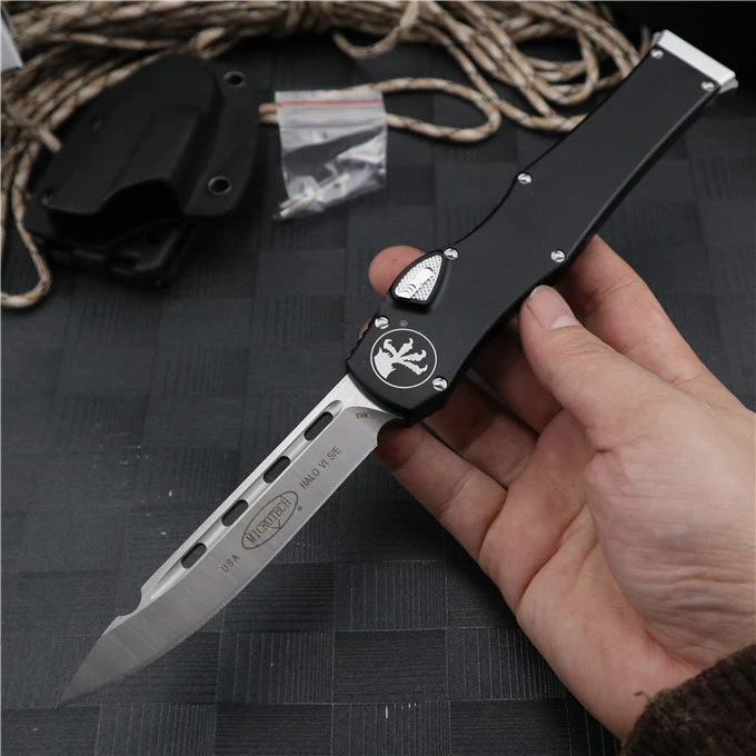 Microtech 150-10 Halo VI Mafione Customs OTF AUTO Knife 4.17" Elmax ...