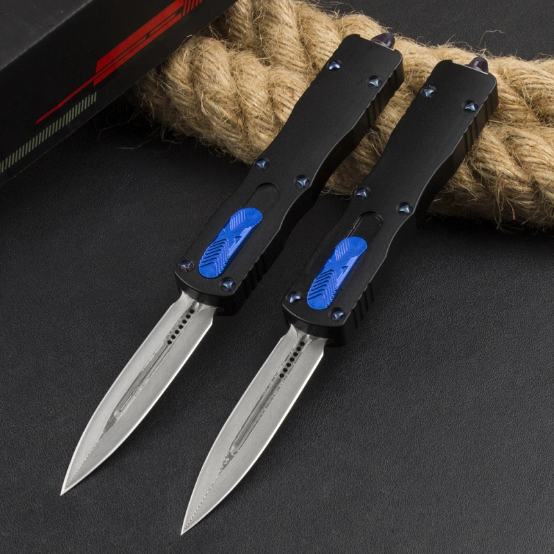 Microtech 225-10 Prototype Knife AUTO OTF 3.07" Damascus Dagger Blade ...