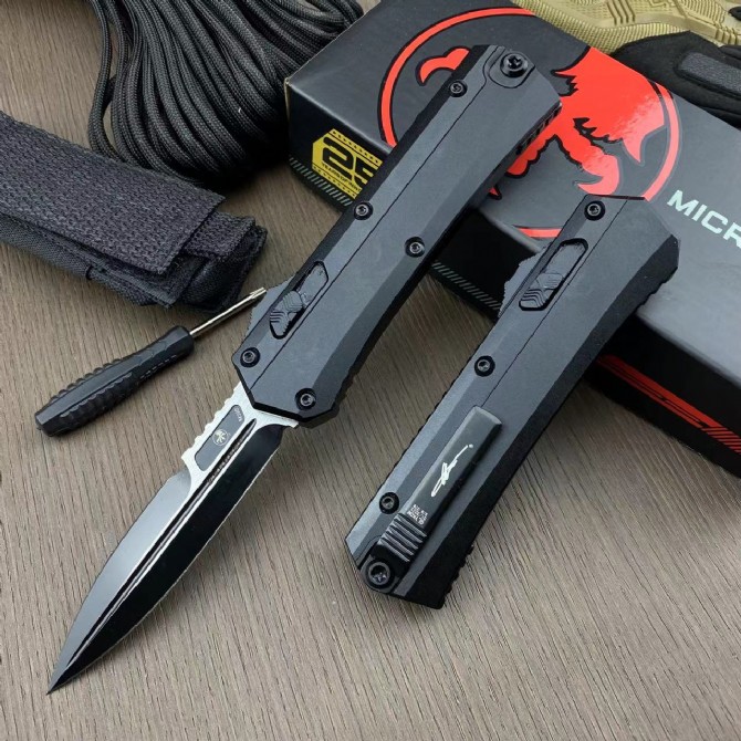 Microtech 184-10B Glykon Knife AUTO OTF 3.62 M390 Blade, Aviation ...