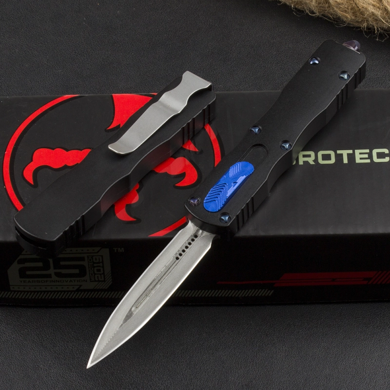 Microtech 225-10 Prototype Knife AUTO OTF 3.07" Damascus Dagger Blade ...