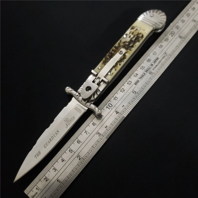 Italy AKC Resin Handles Hubertus Solingen OTF AUTO Knife 3.54'' 440 ...