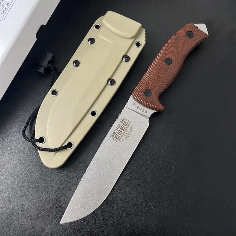ESEE Knife ESEE-6P 6.3'' 1095 Steel Plain Edge knifes, 3D Machined G10 ...