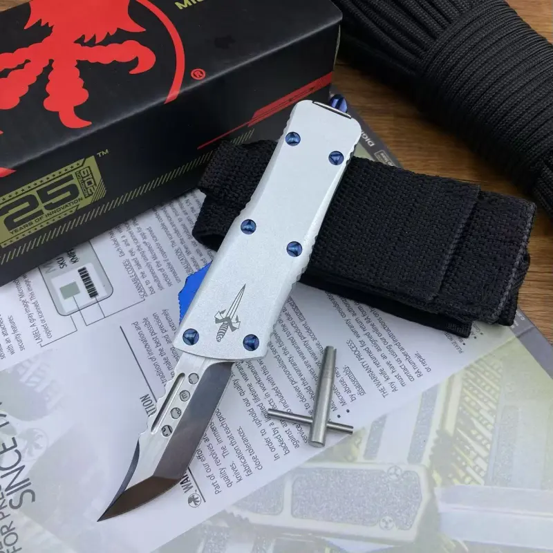 Microtech Mini Troodon Knives AUTO OTF Knife 1.88" D2 Mirro Blade, Aviation Aluminum Handles