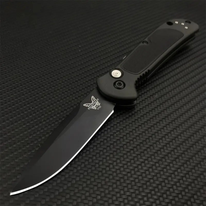 Benchmade 9750 knives Mediator AUTO Folding Knife 2.6" S30V Black Plain ...
