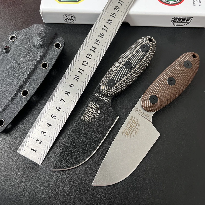 ESEE Sencillo Fixed Blade Knife 3.54" 1095 Steel Drop Point Blade, 3D ...