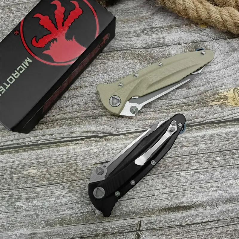 Microtech Delta Force Knife 3.86" D2 Folding Blade, G10 Handles