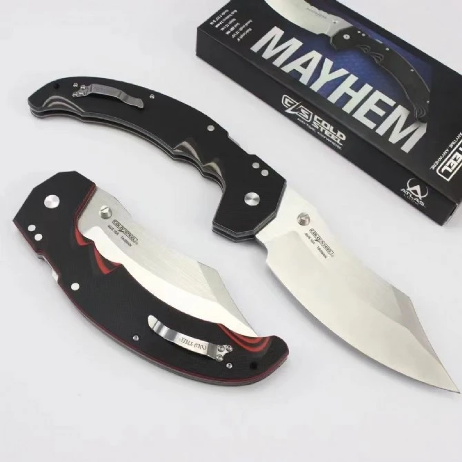 Cold Steel Mayhem Knife ATLAS Lock 5.91" S35VN Folding Blade, Black ...