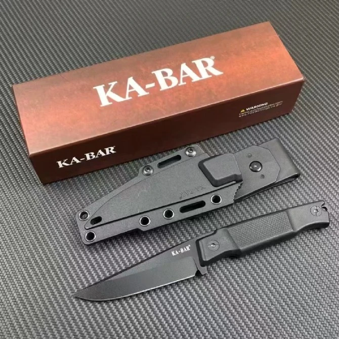 KA-BAR Petr Janda 5500 Knife Fixed Blade 3.86" D2 Black Clip Point ...