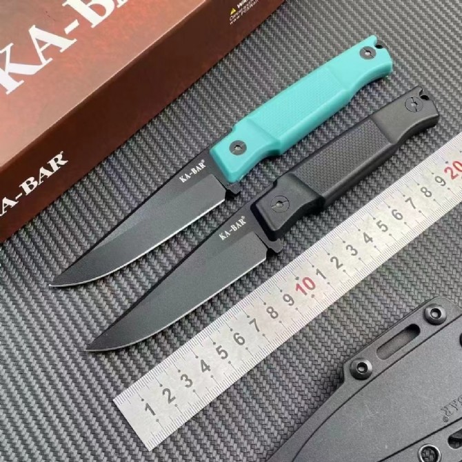 KA-BAR Petr Janda 5500 Knife Fixed Blade 3.86" D2 Black Clip Point ...