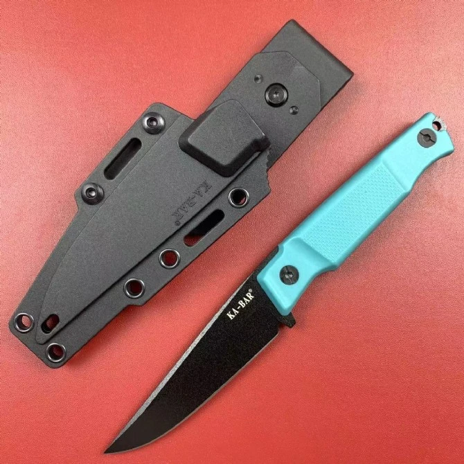 KA-BAR Petr Janda 5500 Knife Fixed Blade 3.86" D2 Black Clip Point ...