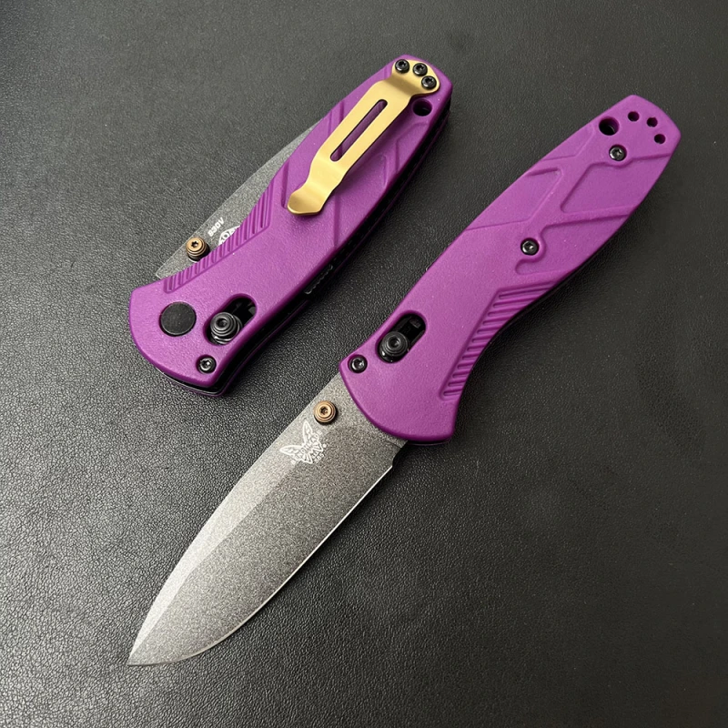 BM 585-03 Mini AXIS-Assisted Knife 2.95" S30V Satin Drop Point Plain Folding Blade, CF-Elite Handles