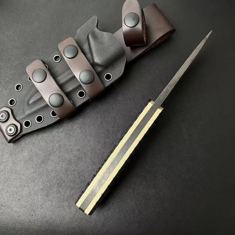 Miller Bros.BIsdes M27 Knife Fixed Blade 3.94" D2 Combo Tanto Blade ...