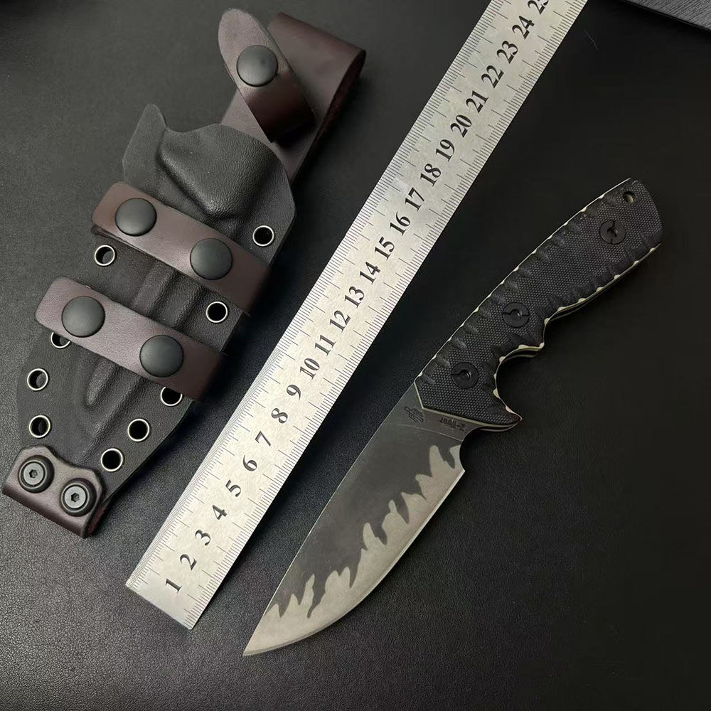 Miller Bros.BIsdes M27 Knife Fixed Blade 3.94" D2 Combo Tanto Blade ...