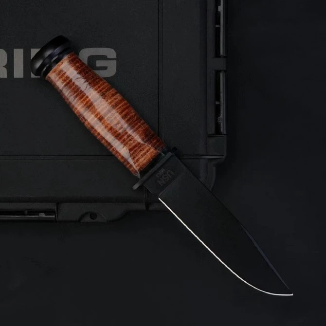 KA-BAR Mark I 2225 Knife Fixed Blade 4.33" 1095 Clip Point Blade ...