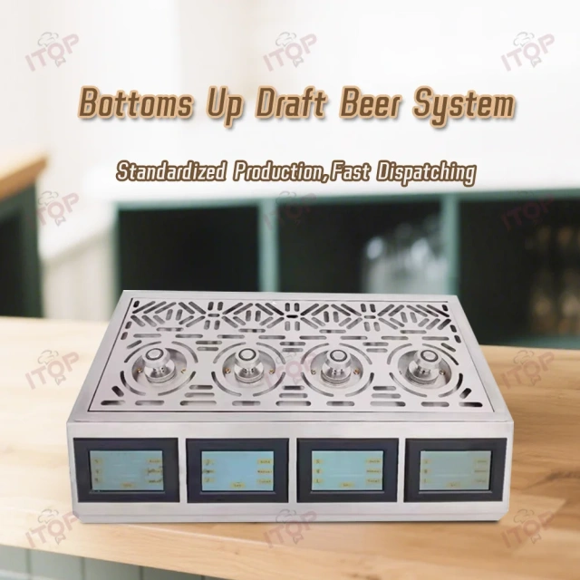 Easy Setup Dual Tap Bottoms up Beer Dispenser System Reliable Stainless ...