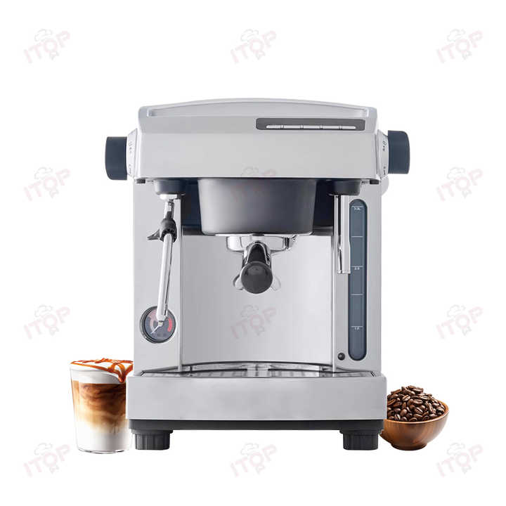 Commercial Italian Barista Professional Making Cappuccino Latte Long ...